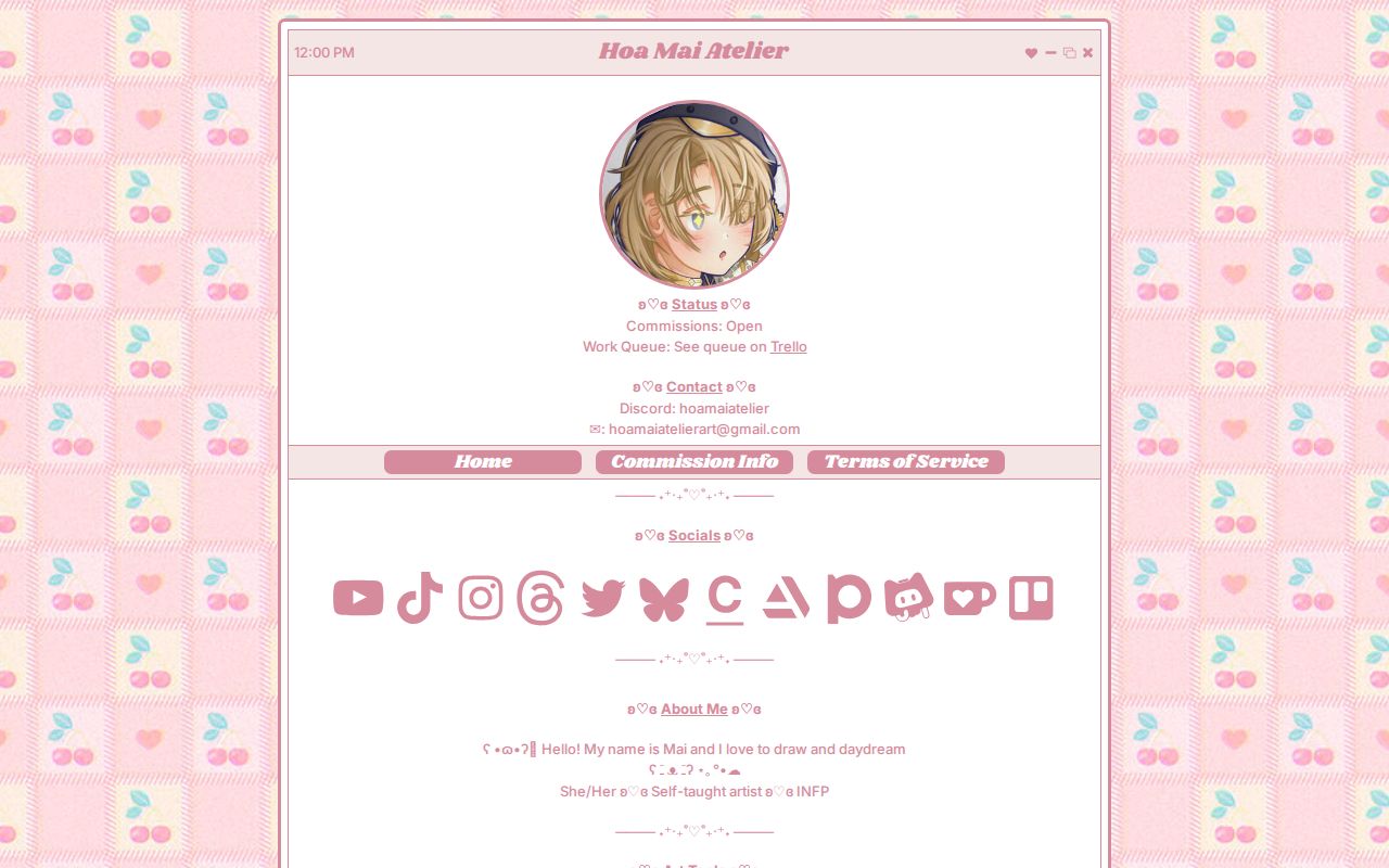 Mai's Carrd ʕ•ﻌ•`ʔ